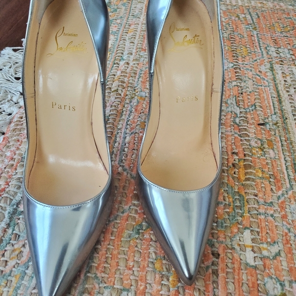 Christian Louboutin | Shoes | Louboutin 6 Pumps Silver Metalic | Poshmark